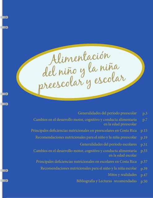 Alimentación del niño y niña escolar y preescolar