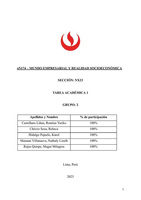 Mundo Empresarial Y Realidad Socioeconómica Romina Yuriko Udocz