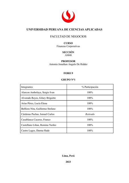 Finanzas Corporativas Romina Yuriko Udocz