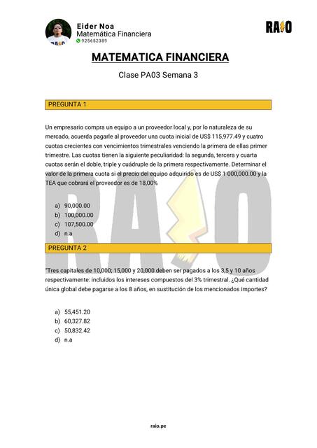 Matemática Financiera Romina Yuriko Udocz