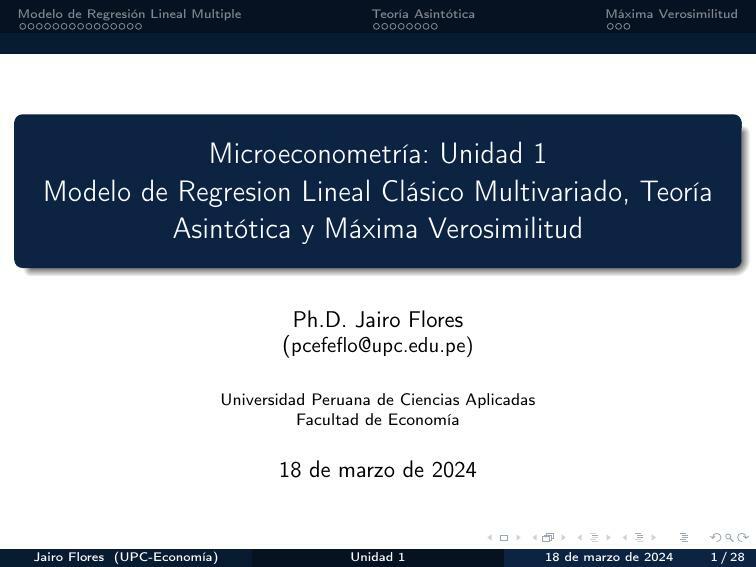 Clase 1 UPC Microeconometría Jairo Flores | HANIBAL CF | uDocz