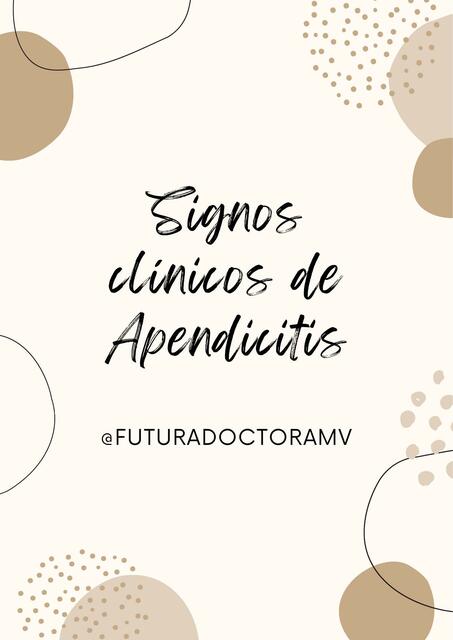 Signos clínicos de apendicitis | Futura Doctora 💕 | uDocz