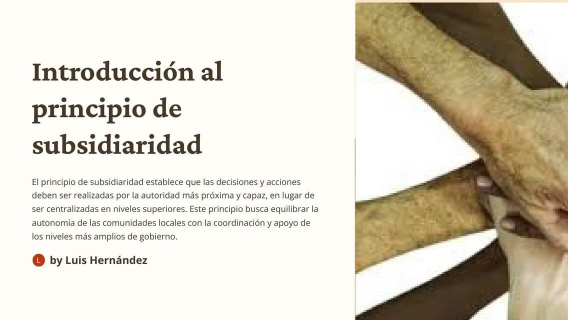 Introducción al Principio de Subsidiaridad | Areli Flores | uDocz