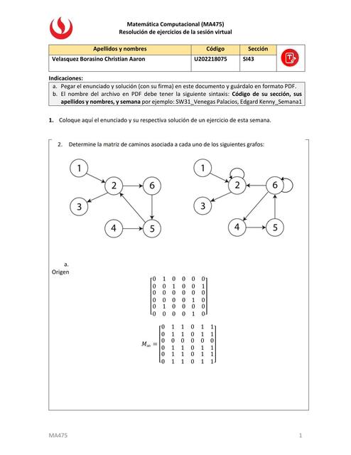 Ejercicios de matemática computacional | christian | uDocz