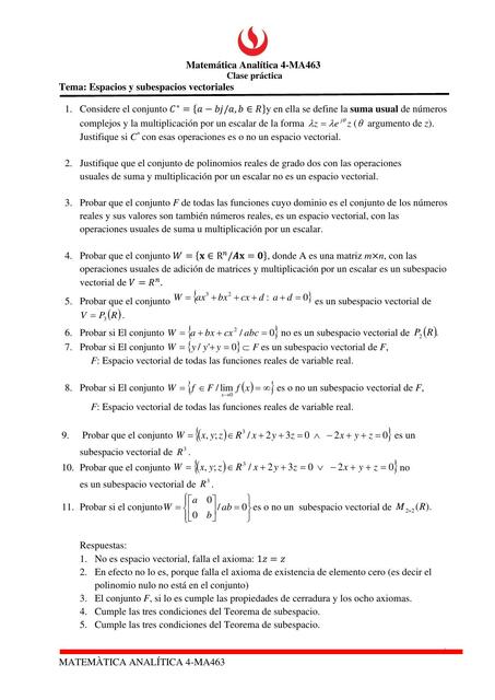Lista De Ejercicios 1 1 Espacios Vectoriales Neciosup León Udocz