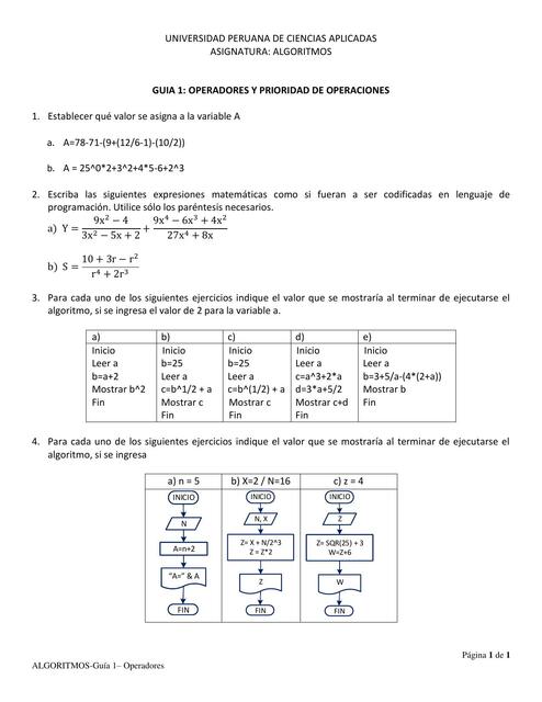 Operadores y Prioridad de Operaciones | gabriela | uDocz