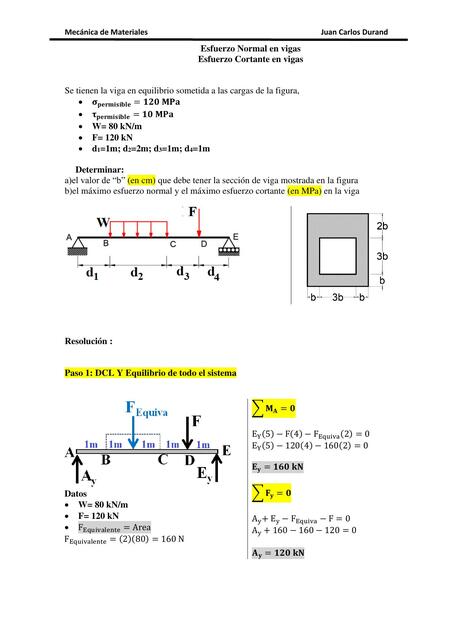 Esfuerzo normal en vigas | Jesus | uDocz