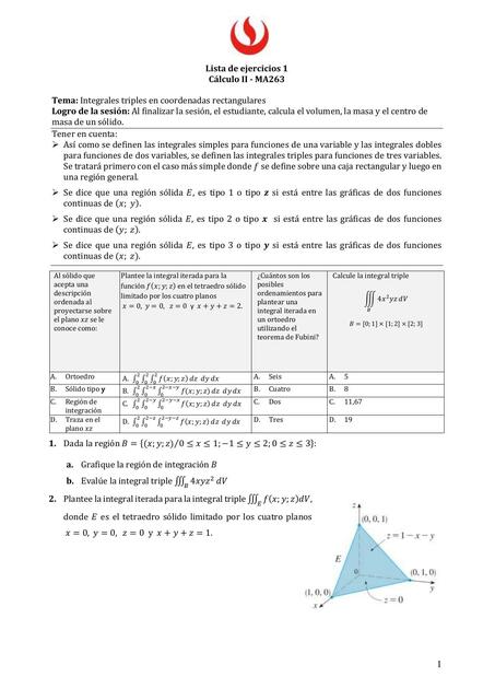 Integrales Triples en Coordenadas Rectangulares | gabriela | uDocz