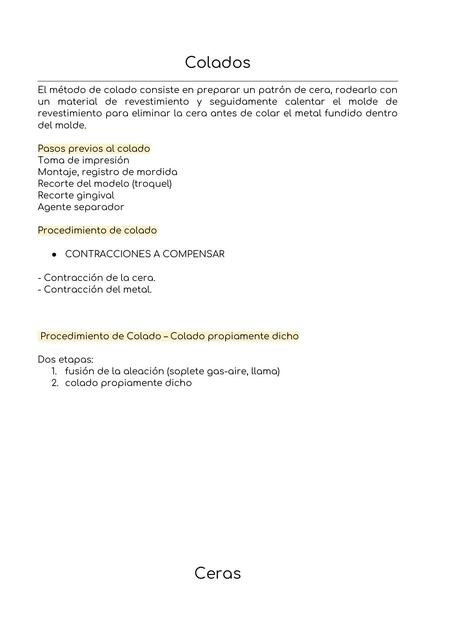 Colados revestimiento y colados | luanna perez | uDocz