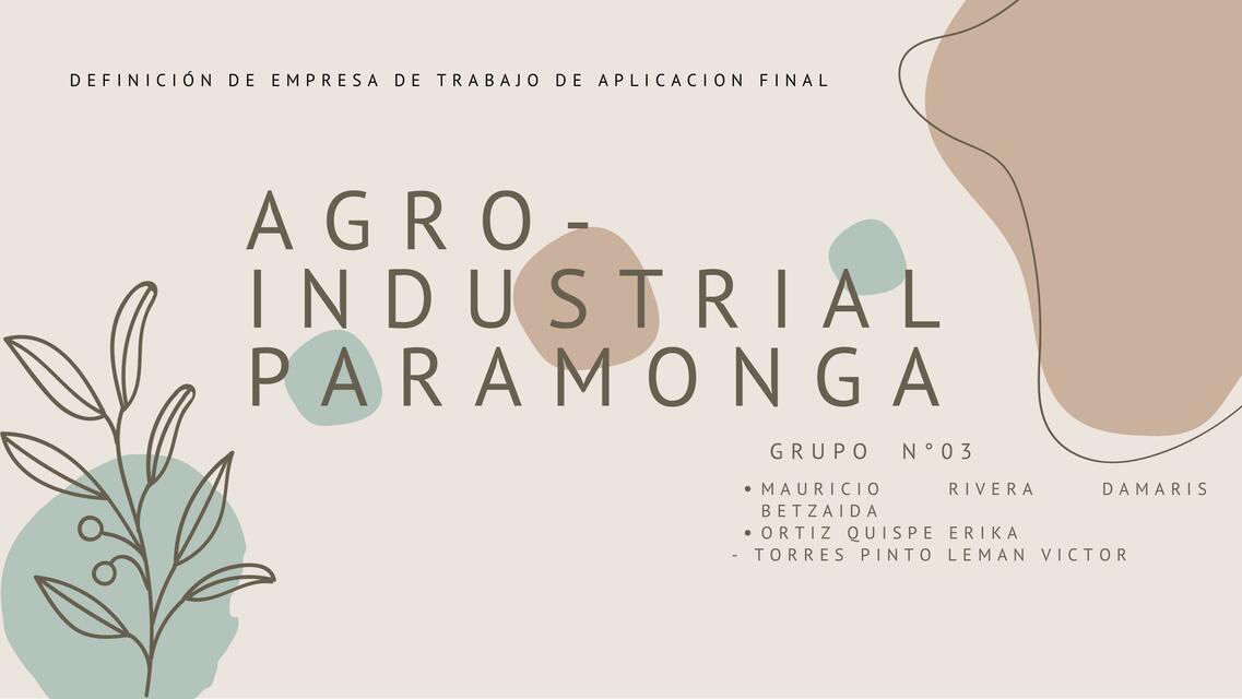 Agroindustrial Paramonga | Fiorella araceli | uDocz