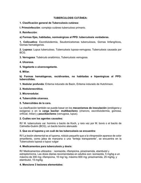 Tuberculosis Cutánea Iris Tolentino Udocz