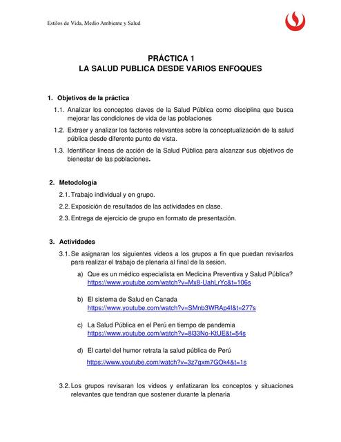La Salud Pública desde Varios Enfoques | Fernando | uDocz