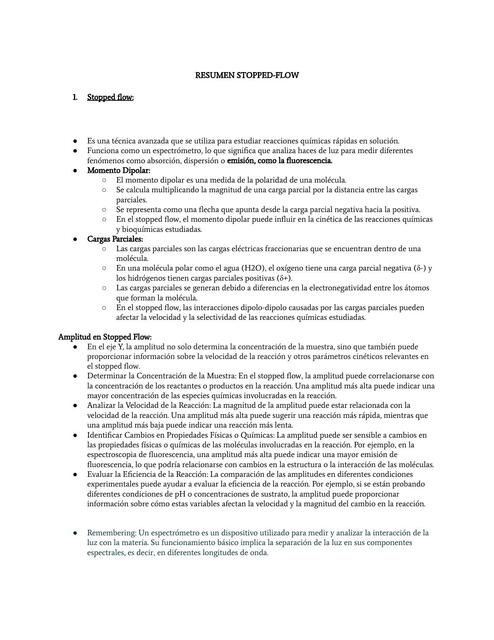 Resumen Stopped Flow | Valeria | uDocz