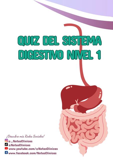 Quiz Sistema Digestivo nivel 1 | Notas Clínicas | uDocz