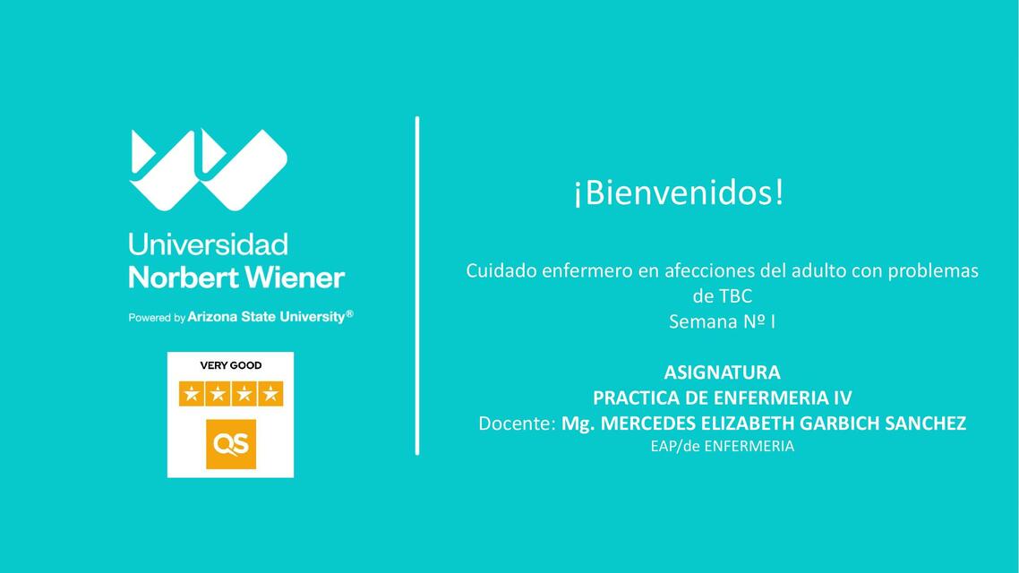 Clase 1 cuidado de enfermeria en pcte con TBC P Mg | Elizabeth | uDocz