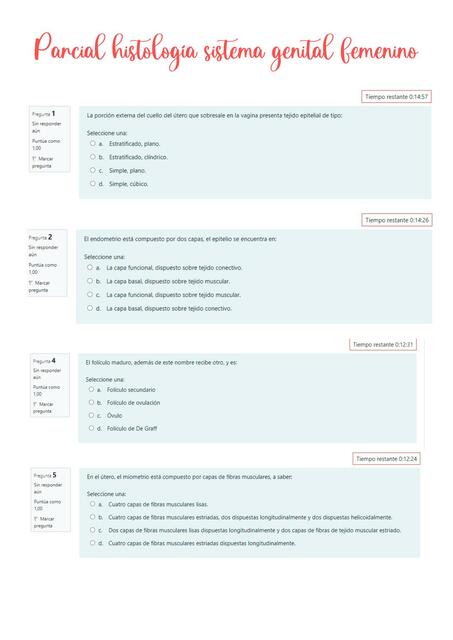 Parcial histología sistema genital femenino | Placentados | uDocz
