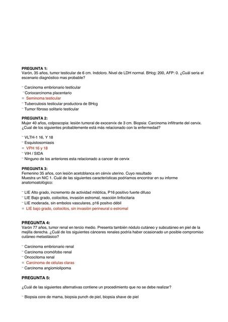 Patología examen | Tiroxina Med | uDocz