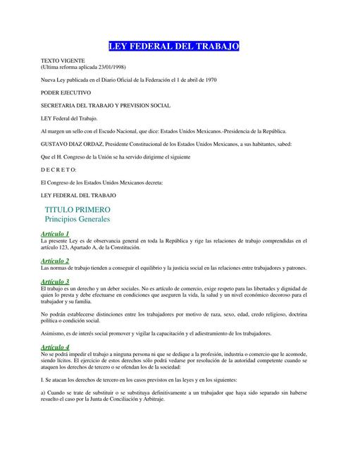 Ley Federal del Trabajo | Nanci González | uDocz