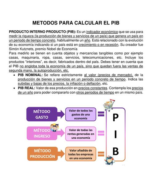 Métodos para calcular el PIB | uDocz