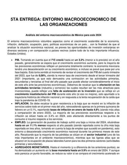 Entorno macroeconómico de las organizaciones | uDocz