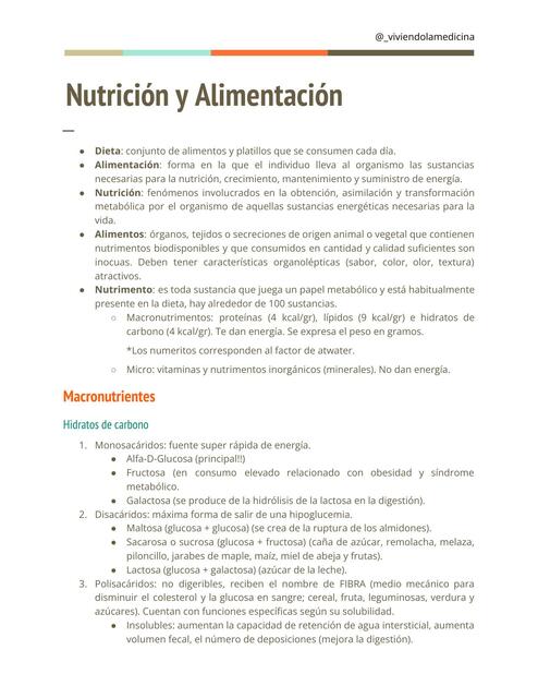 Nutrición y Alimentación | Viviendo la medicina | uDocz
