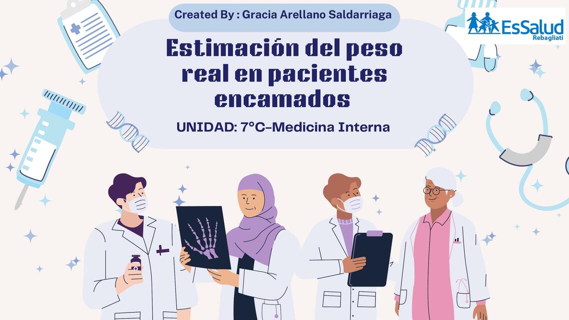 Estimación del pesoreal en pacientes encamados | Gracia Arellano | uDocz