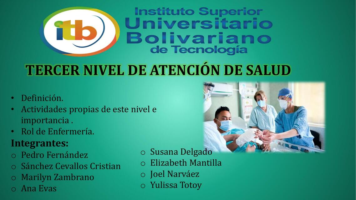 Tercer nivel de atención de salud | MARILYN SELENA ZAMBRANO NAZARENO ...