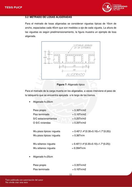 Metrado de cargas losa aligeradas | Temas de Ingeniería | uDocz