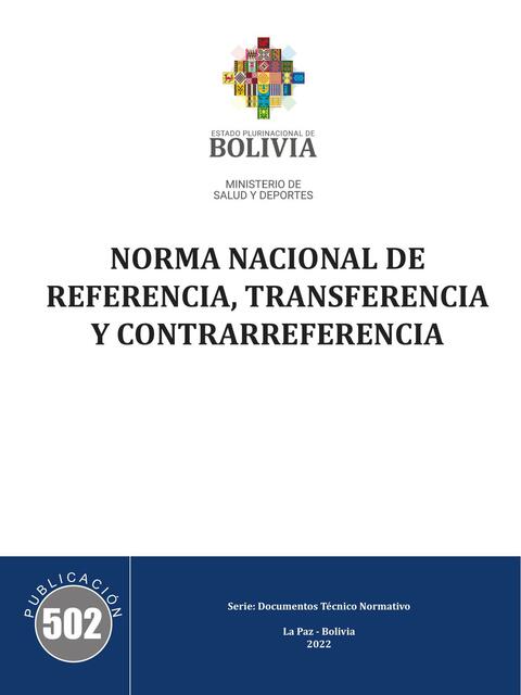 Norma nacional de referencia, transferencia y contrarreferencia | José Fabricio Montaño Céspedes ...