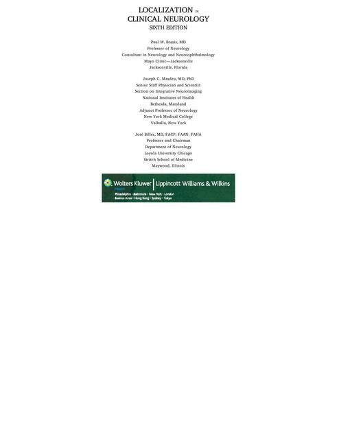 Localization in Clinical Neurology 6th Edit | Daniela | uDocz