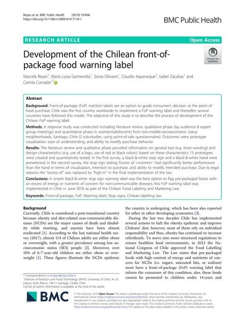 Development of the Chilean front-of-package food warning label | hayran ...