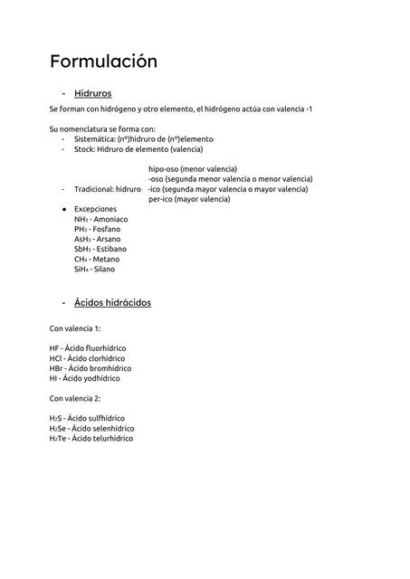 Física y Química Formulación | uDocz