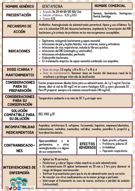 Gentamicina En Neonatología Nursing Cvc Udocz