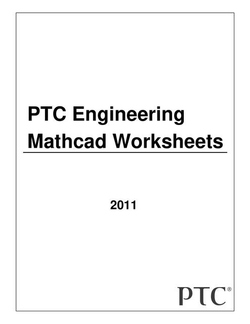 PTC Engineering Mathcad Worksheets Parametric Tech | Lizandro Arena ...