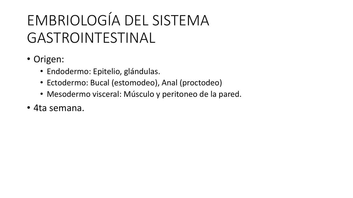 EMBRIOLOGÍA DEL SISTEMA GASTROINTESTINAL | Un poco de cursos | uDocz