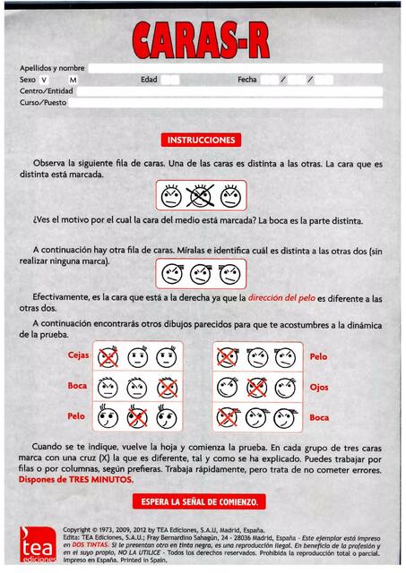 protocolo test de caras | Dayanna Castro | uDocz