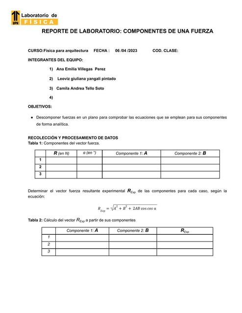 REPORTE LAB FISIARQ S03 CF | Ana Villegas | uDocz