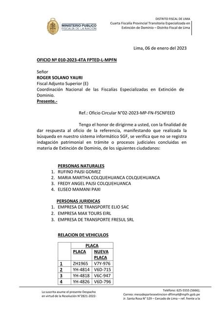 OFICIOS 10 RESP OF CIR 155 | Ana Villegas | uDocz