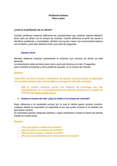 Guia para una Perfilación Exitosa | Ana Villegas | uDocz