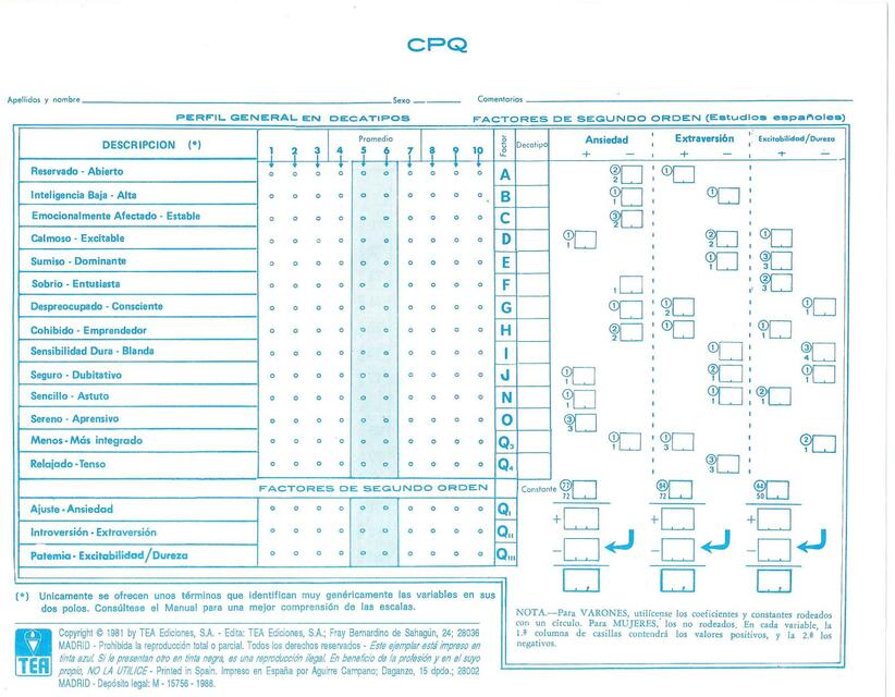 1 CPQ Hoja de Respuestas y Perfil General1 | Melissa Berenguel | uDocz