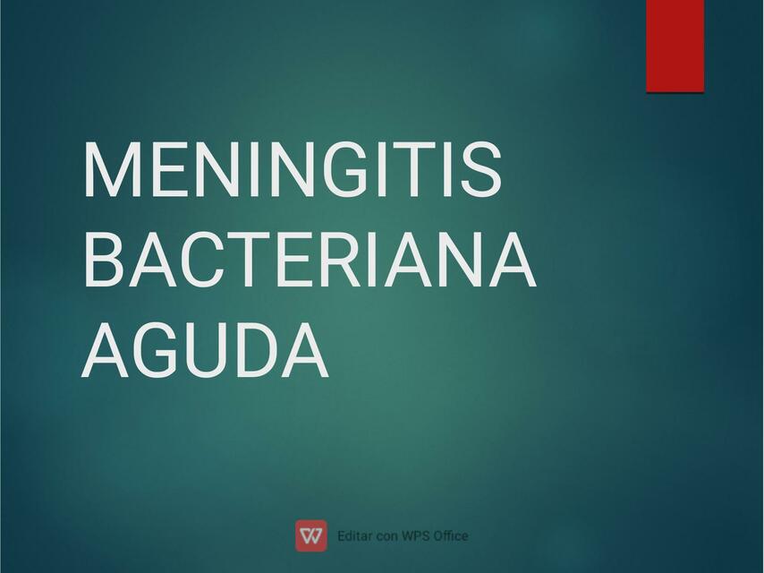 Meningitis Bacteriana Aguda | persy dafne | uDocz