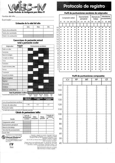 Protocolo Wisc IV 2 | uDocz