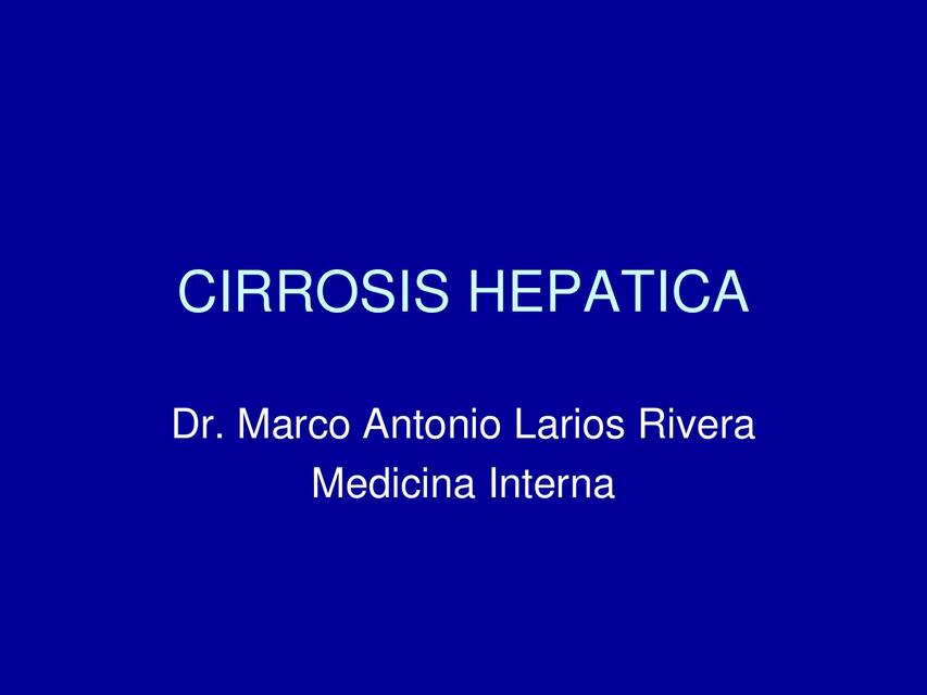 Cirrosis hepática | medi_fer | uDocz