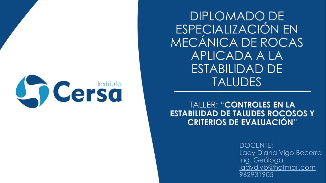 CONTROLES EN LA ESTABILIDAD DE TALUDES ROCOSOS Y CRITERIOS DE ...