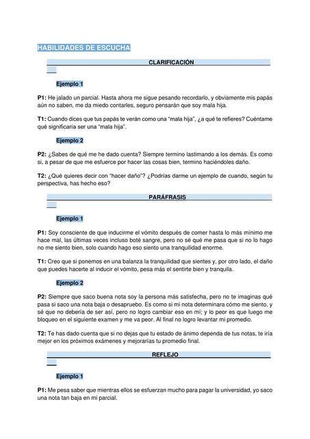 EJERCICIOS HABILIDADES DE ESCUCHA | Claudia Quispe | uDocz