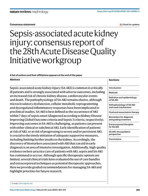 SEPSIS ASOCIADO A DAÑO RENAL | @CUIDADO.MEDICO | uDocz