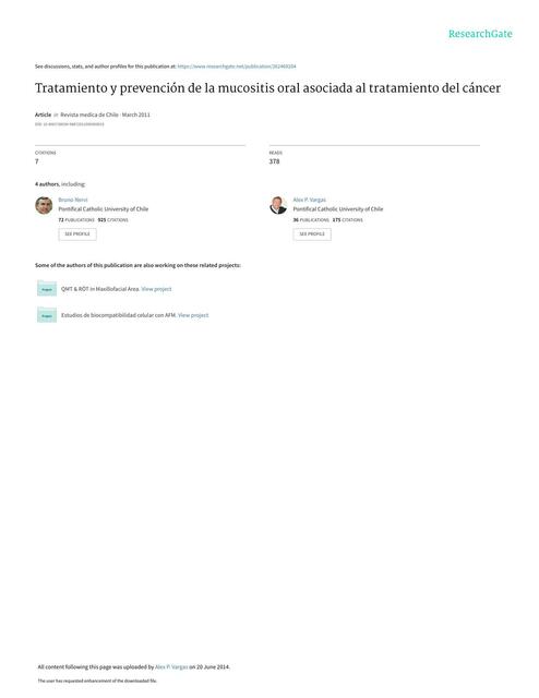 Tratamiento y prevencion de la mucositis oral asociada al tratamiento del cáncer | José Luis ...