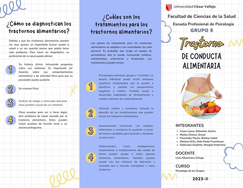 TRIPTICO Transtorno de conducta alimentaria | Katerinne | uDocz