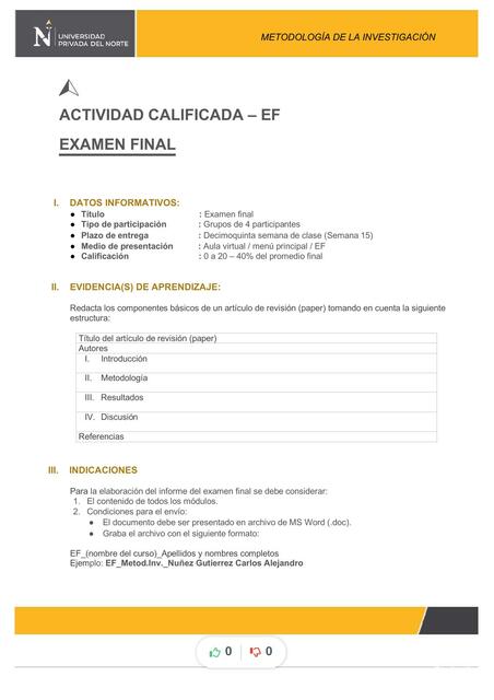 Examen final metodologia de la investigaci | nicole | uDocz