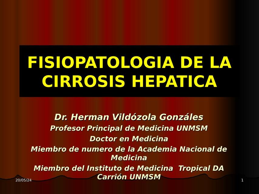 Fisiopatología de la cirrosis hepática | Un poco de cursos | uDocz